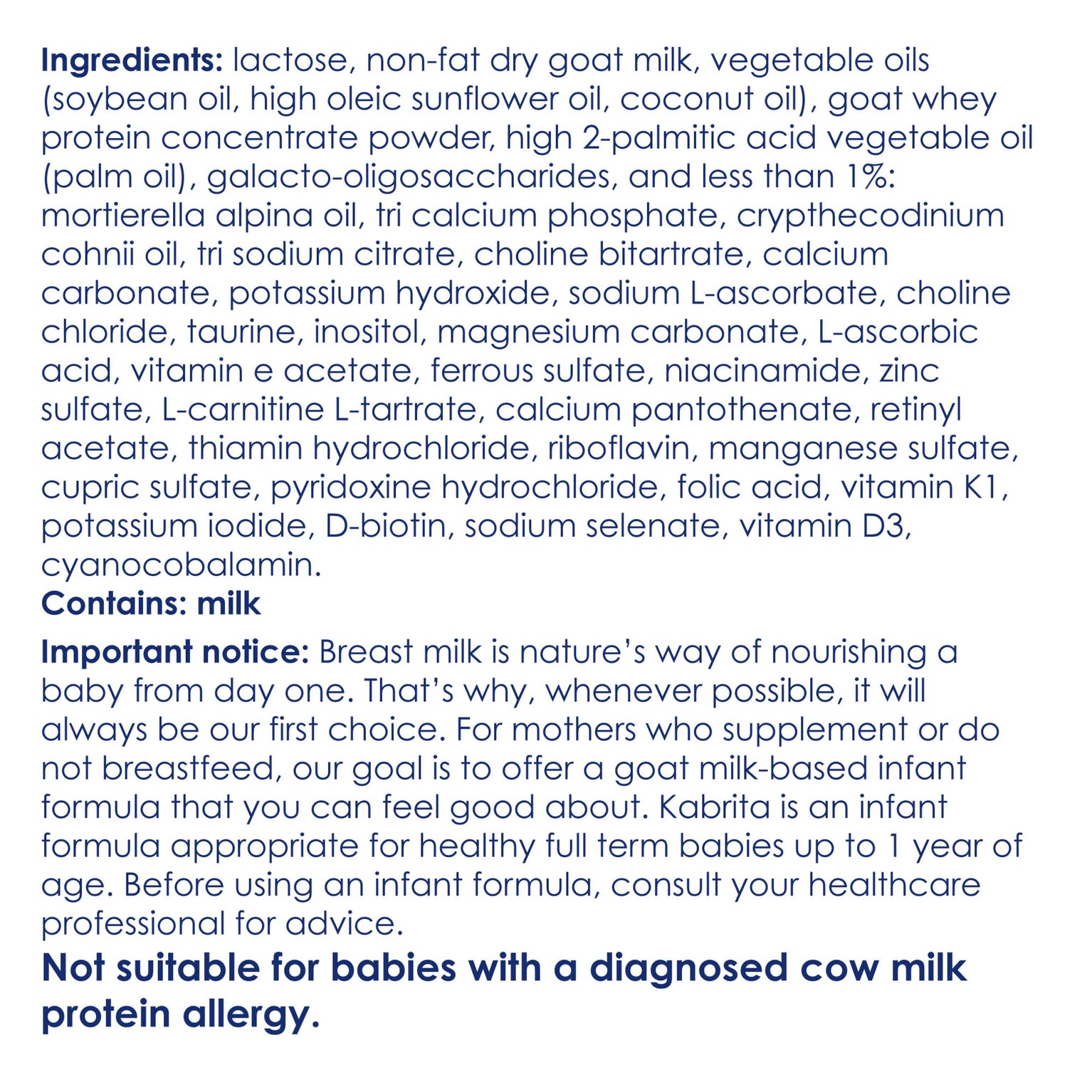 Goat Milk-Based Infant Formula | Kabrita USA